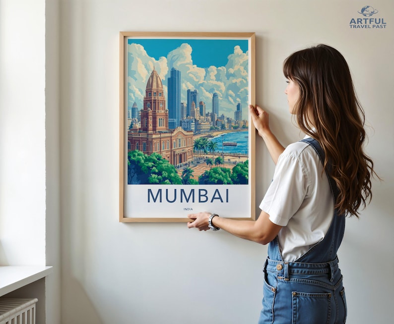 Mumbai Wall Art, Skyline Cityscape Print, Urban Decor, Office Wall ...