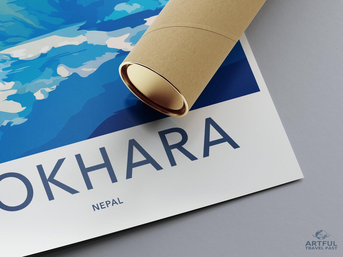 Pokhara Nepal Wall Art Print, Mountain Lake Reflection Poster, Travel ...