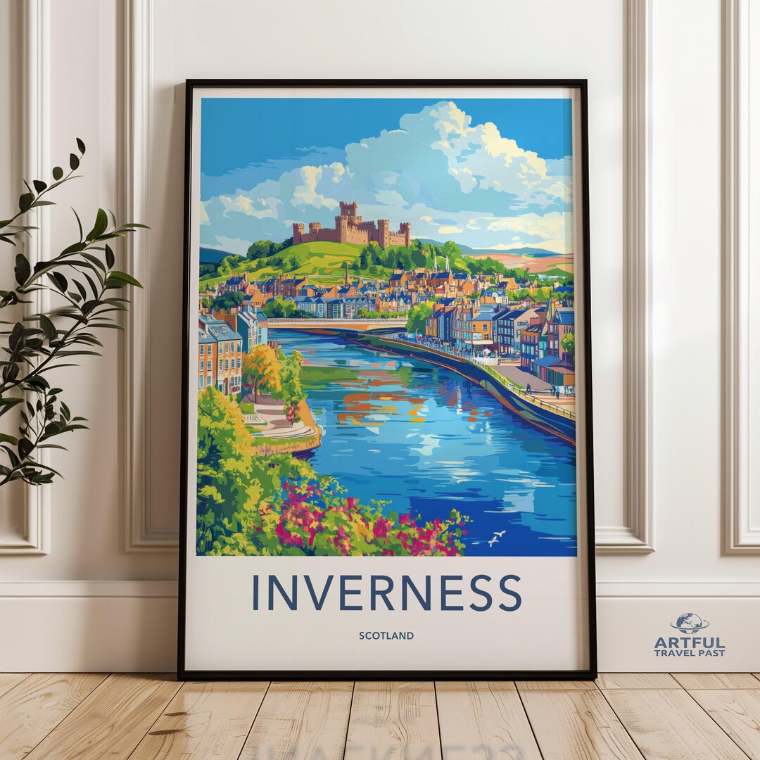 Inverness Scotland Wall Art, Scenic Castle View Print, Vibrant ...