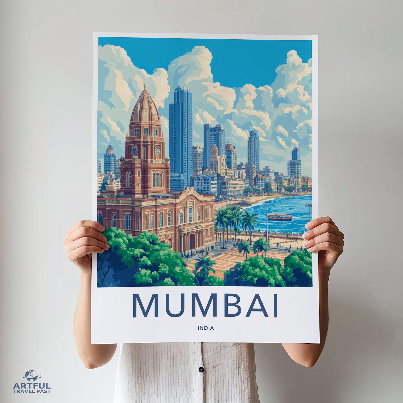 Mumbai Wall Art, Skyline Cityscape Print, Urban Decor, Office Wall ...