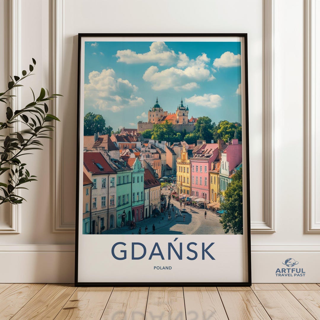Colorful Gdansk Wall Art Print, Poland Cityscape Wall Decor, European ...