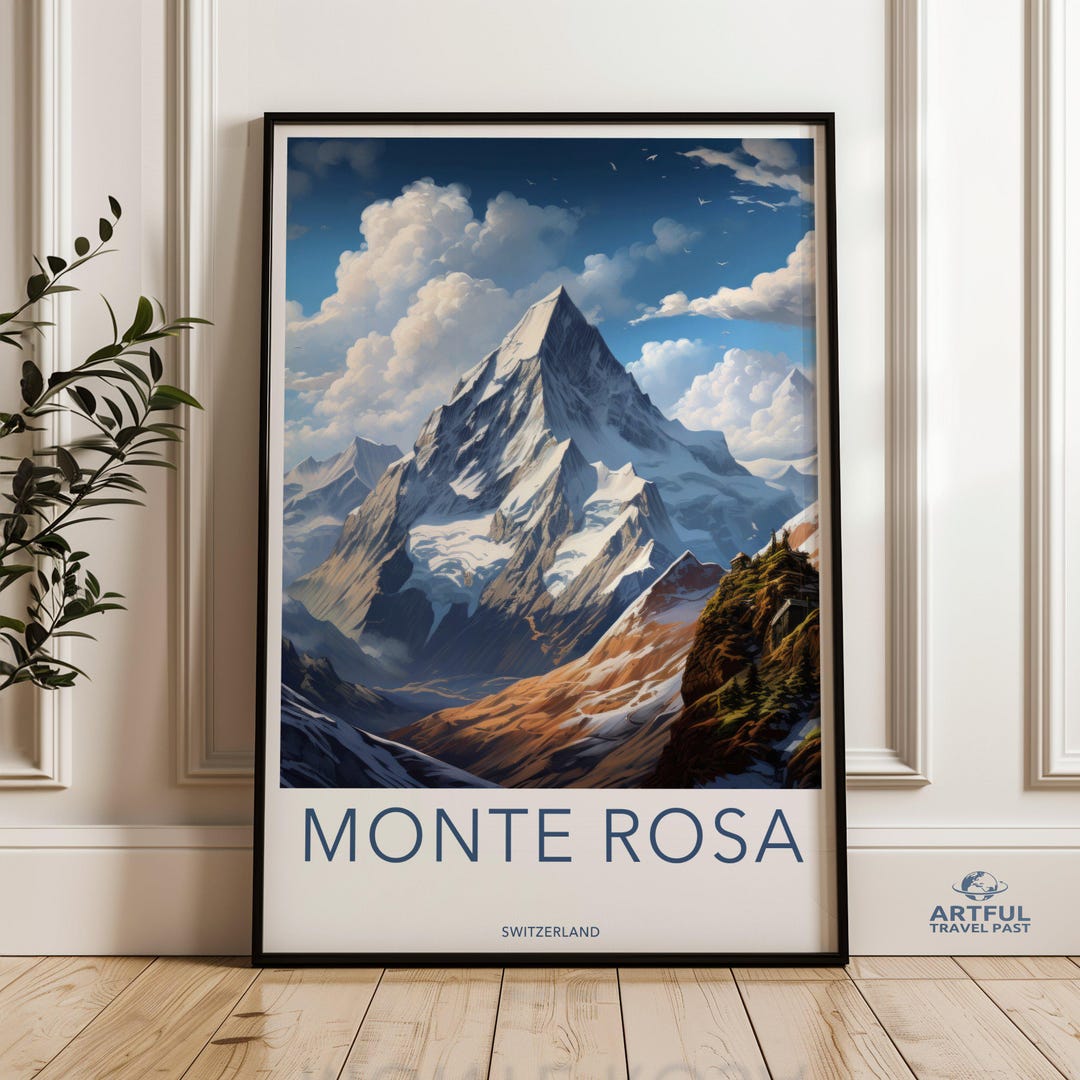 Monte Rosa Switzerland Wall Art, Alpine Landscape Print, Mountain View ...