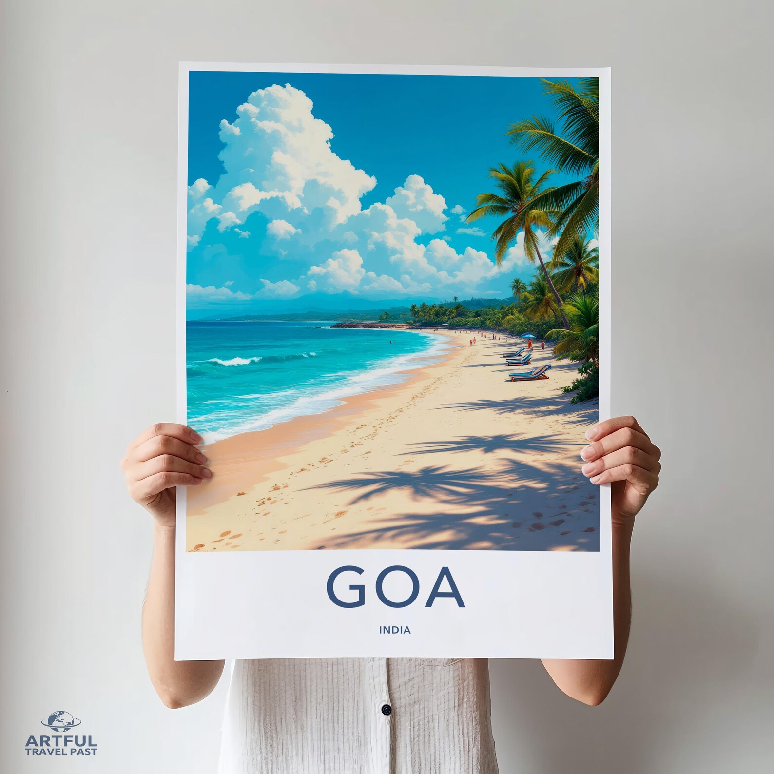 GOA Beach Travel Poster, Goa India Wall Art Decor, Coastal Beach Scene ...