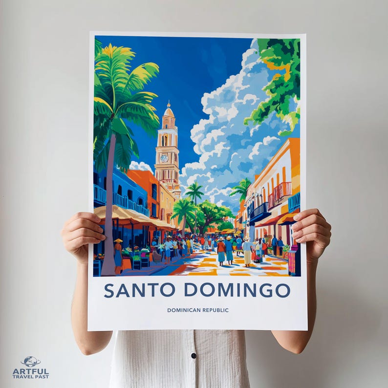 Santo Domingo Wall Art Print, Dominican Republic Travel Poster ...