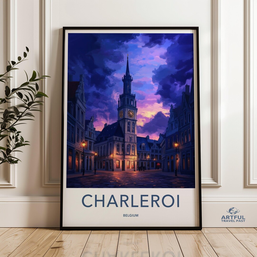 Charleroi Belgium Sunset Cityscape Wall Art, Stunning Charleroi Belgium ...