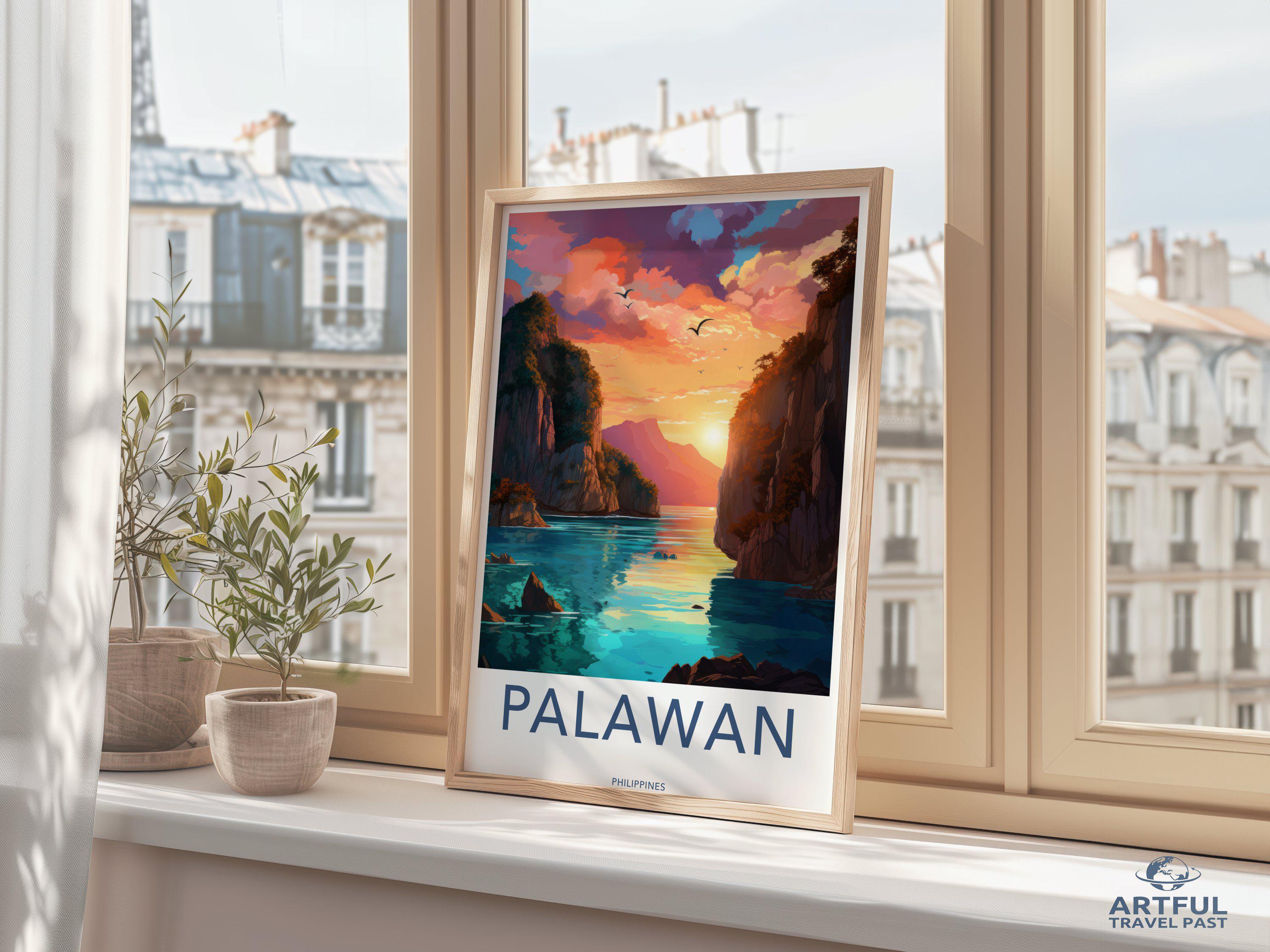 Palawan Wall Art Print, Philippines Sunset Landscape, Nature Wall Decor ...