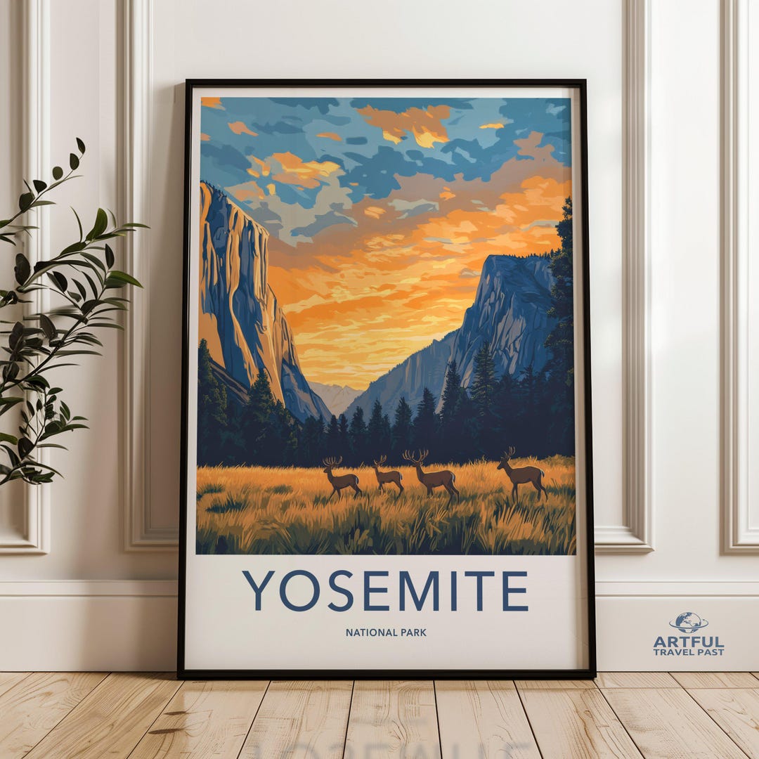 Yosemite National Park Wall Art, Nature Landscape Print, Yosemite Decor ...