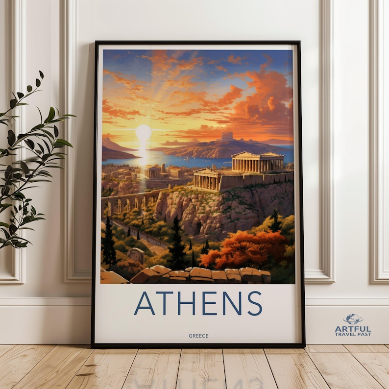 Athens Greece Wall Art, Historical Landscape Poster, Ancient Greek ...