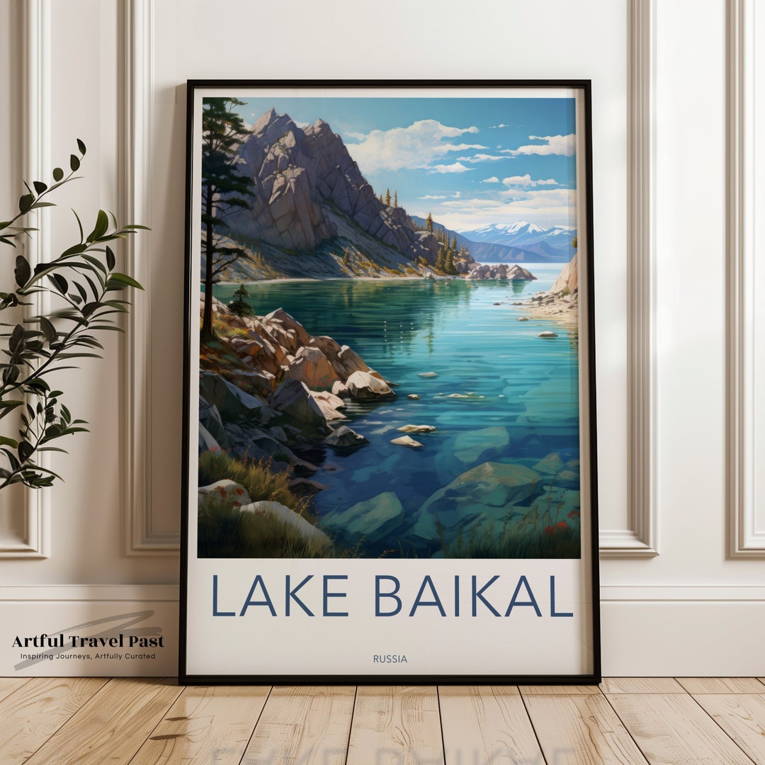 Lake Baikal Wall Art, Russia Landscape Print, Scenic Nature Artwork, Mountain Lake Photograph ...