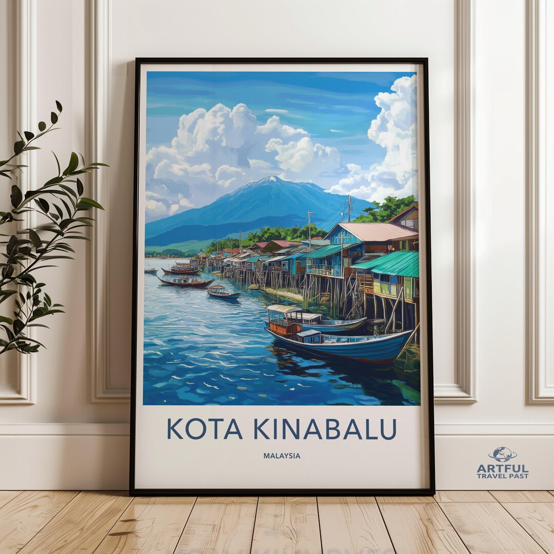 Kota Kinabalu Malaysia Wall Art, Stunning Ocean and Mountain View Art ...