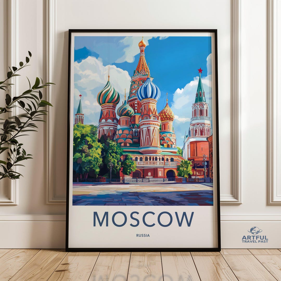 Moscow Wall Art, St Basil's Cathedral Print, Russia Travel Poster ...