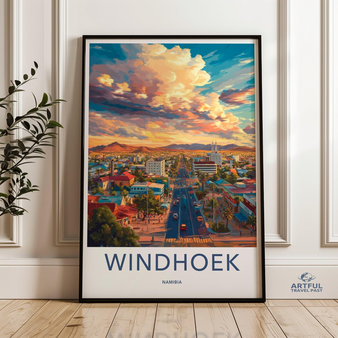 Windhoek Namibia Wall Art, Cityscape Print, Sunset Urban Decor ...