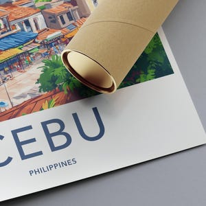 Vintage Cebu Travel Poster, Philippines Cityscape Wall Art Print ...
