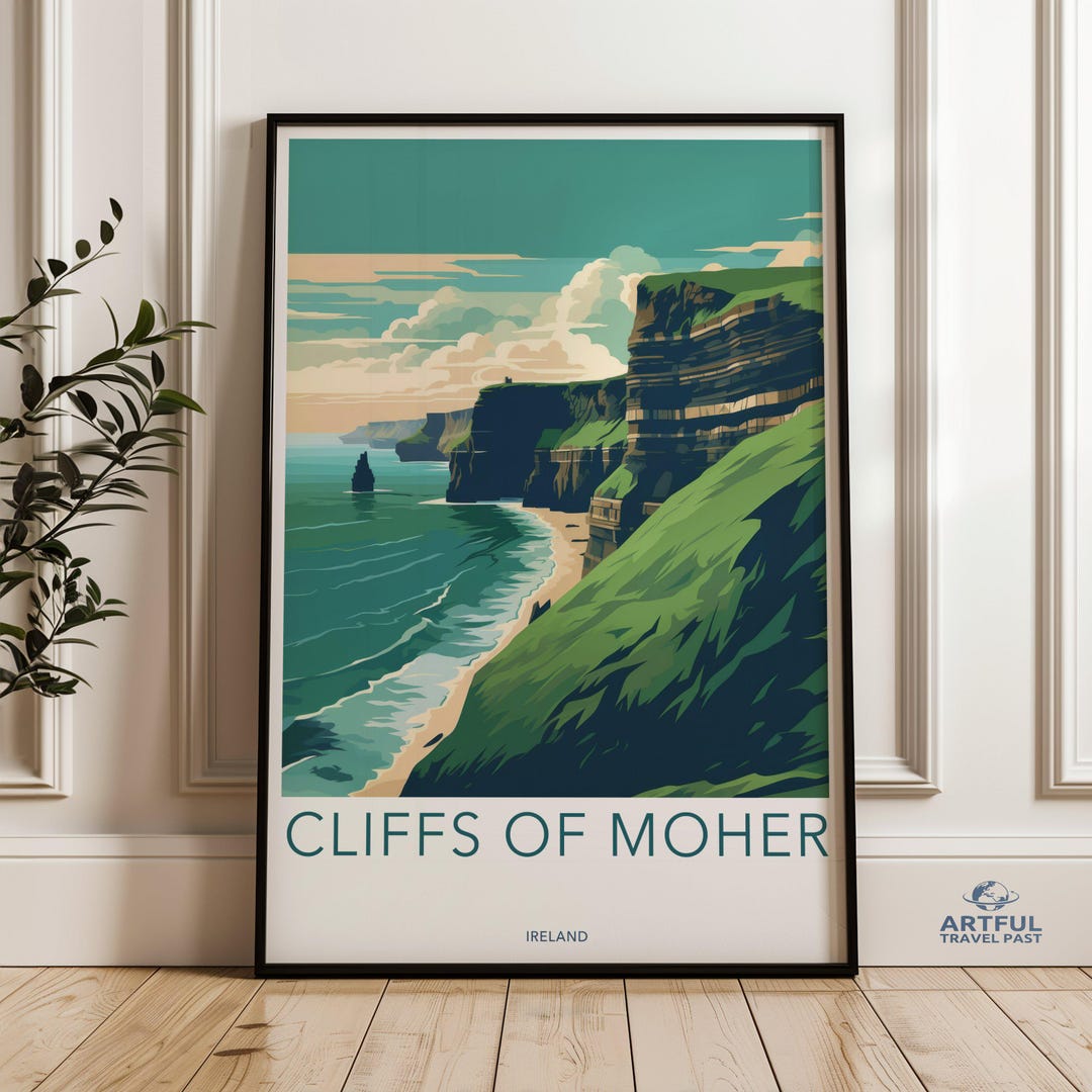 Cliffs of Moher Wall Art Print, Coastal Landscape Poster, Irish ...