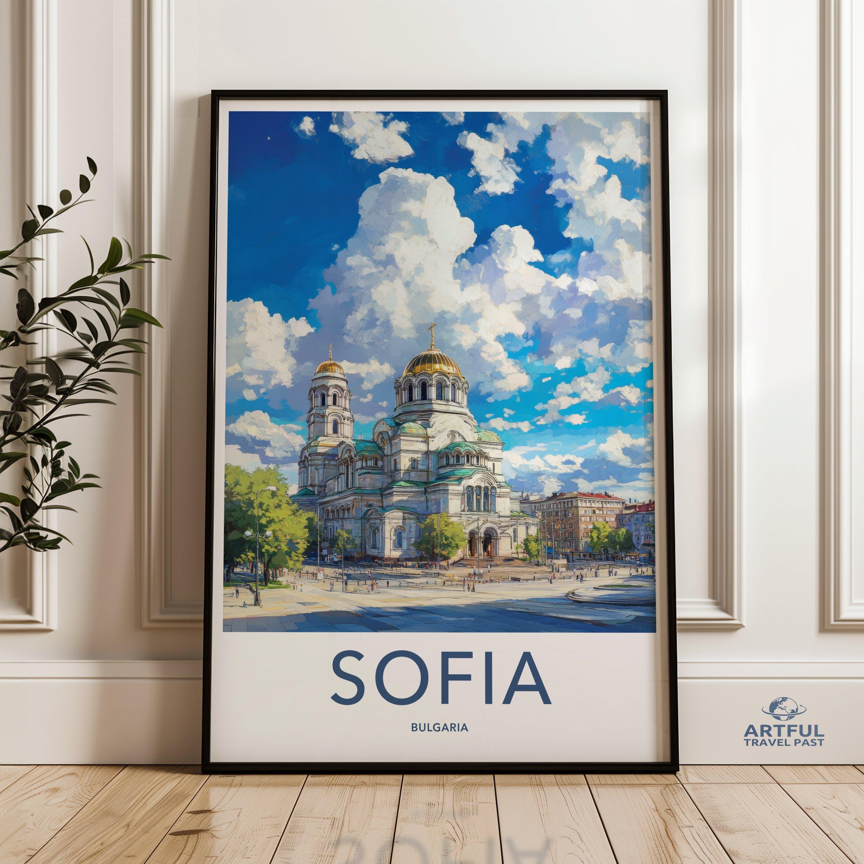 Sofia Cityscape Wall Art Sofia Bulgaria Skyline Print Travel Poster