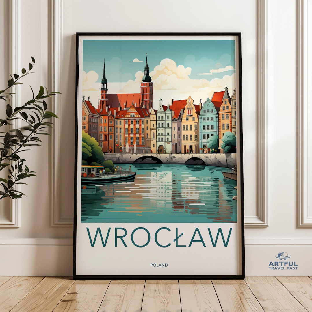 Wroclaw Wall Art, Scenic Cityscape Poster, Travel Print, Vintage Style ...