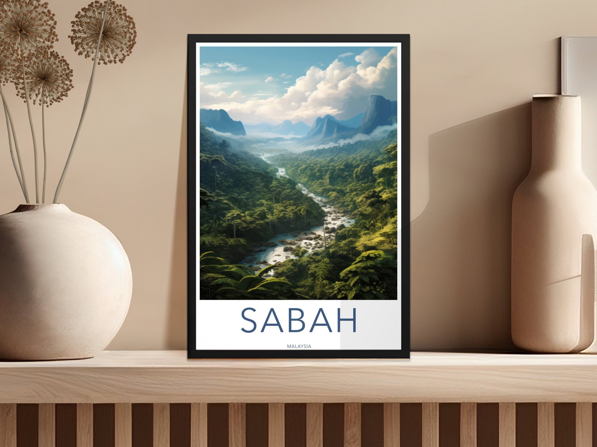 Sabah_malaysia Wall Art, Asia Map Print, Printable Wall Decor, Digital ...