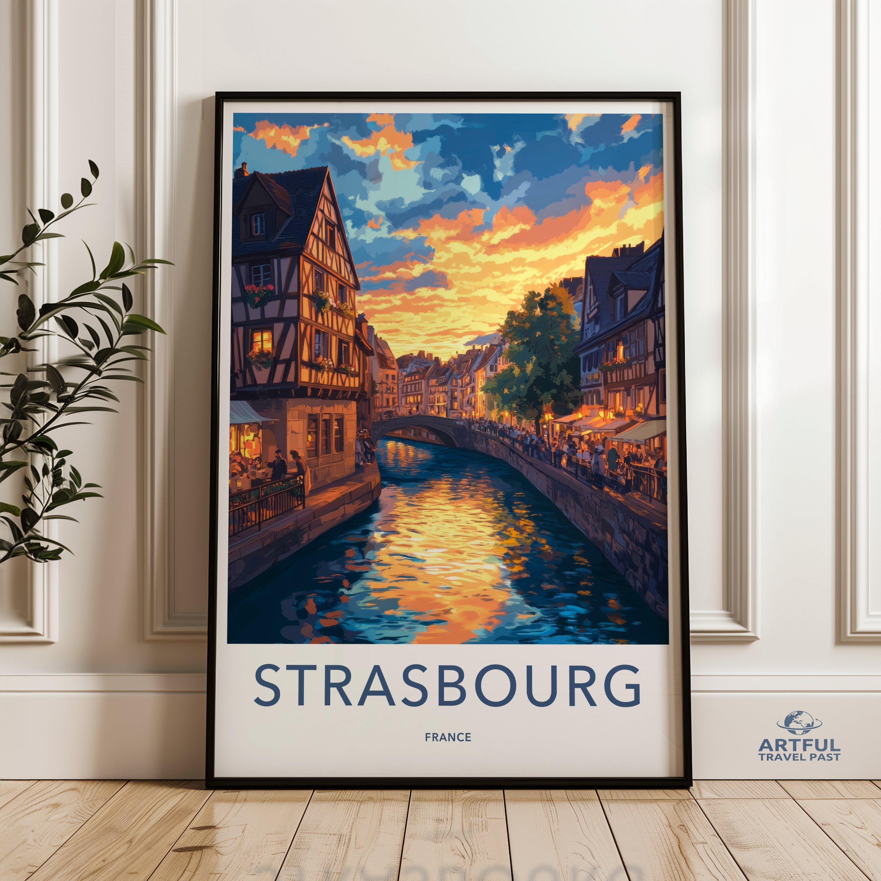 Strasbourg Wall Art, Beautiful Strasbourg Skyline Print, Watercolor ...