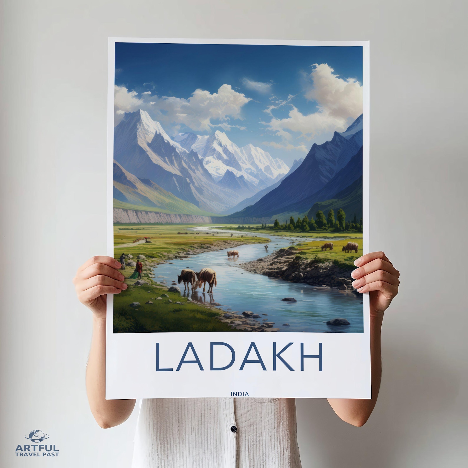 Ladakh Wall Art, Scenic Landscape Poster, Himalayan Mountains Print ...