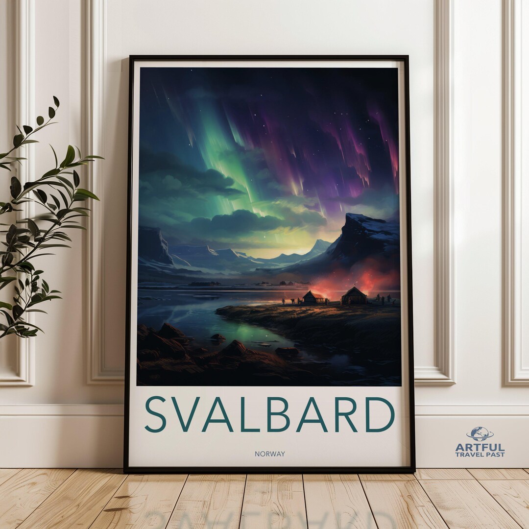 Svalbard Wall Art, Norway Landscape Print, Northern Lights Poster ...