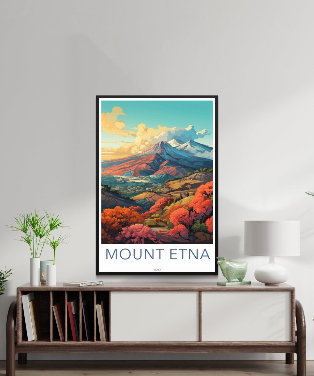 Mount_etna_italy Wall Art Volcano Print Italy Gift Etna - Etsy