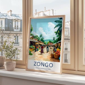 Zongo Poster, Democratic Republic of the Congo Wall Art, African Market ...