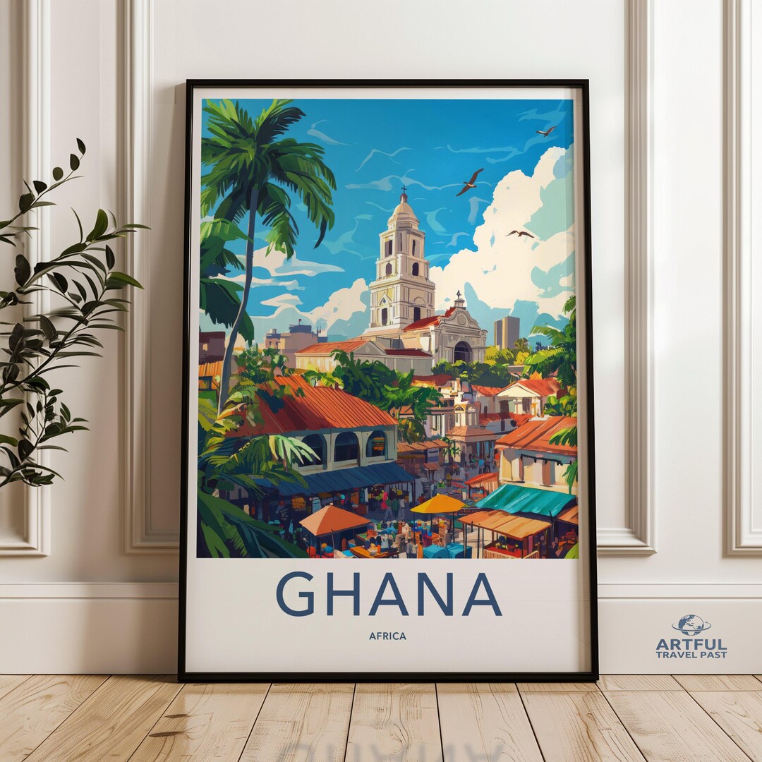 Ghana Wall Art, Africa Poster, Travel Print, Vibrant Decor, Home ...