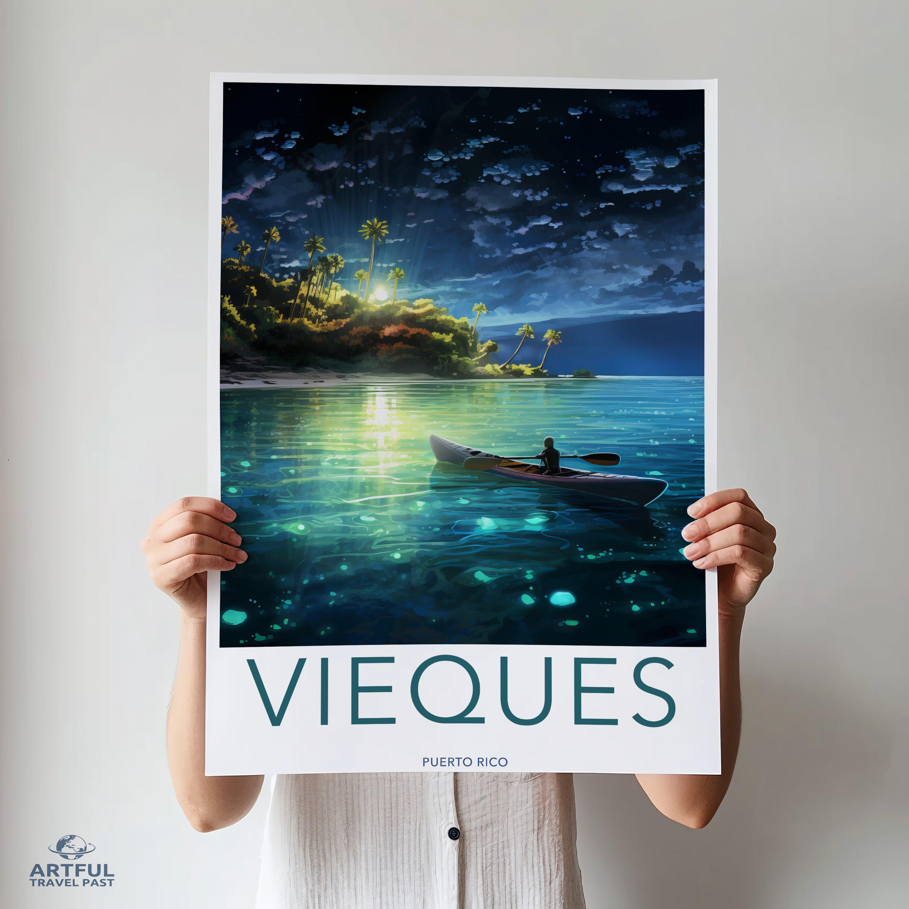 Vieques Puerto Rico Wall Art, Tropical Beach Print Decor, Scenic Ocean ...