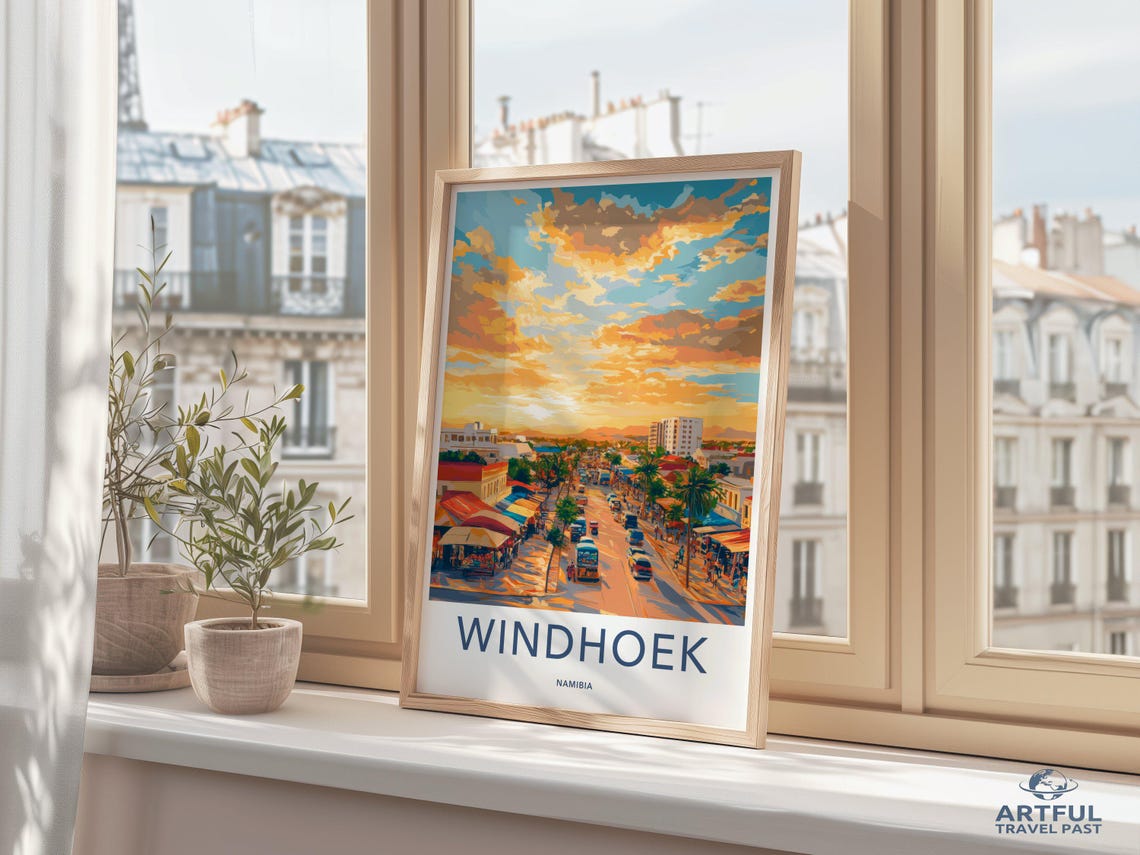 Windhoek Namibia Wall Art, Vibrant Cityscape Poster, African City Print ...