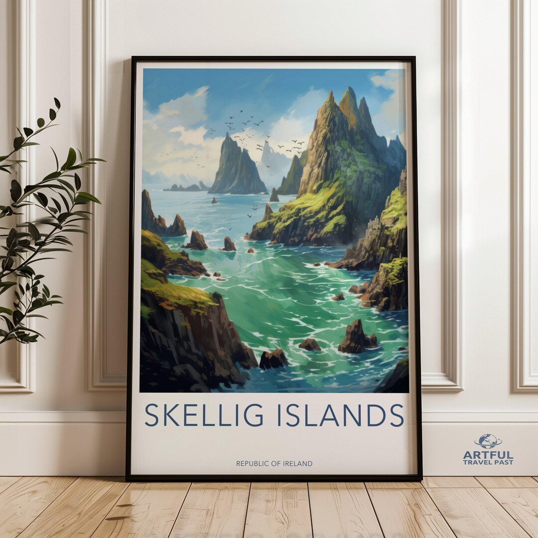 Skellig Islands Wall Art Print, Ireland Coastal Landscape, Scenic Home ...