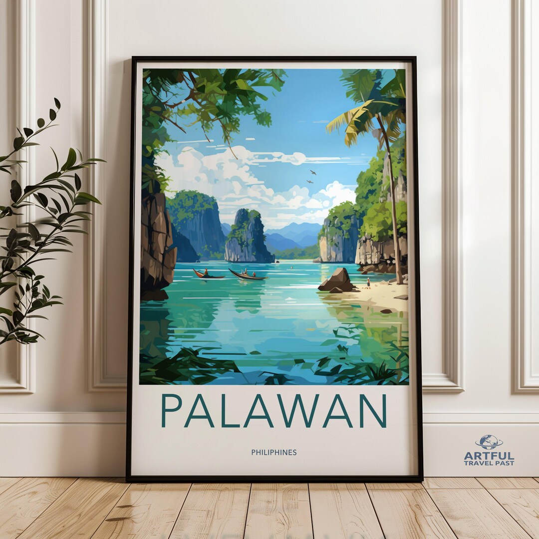 Palawan Wall Art, Philippines Travel Poster, Tropical Island Decor ...