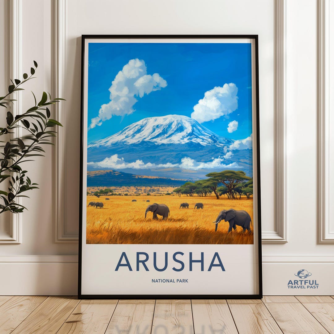 African Landscape Wall Art, Arusha National Park Poster, Serengeti ...