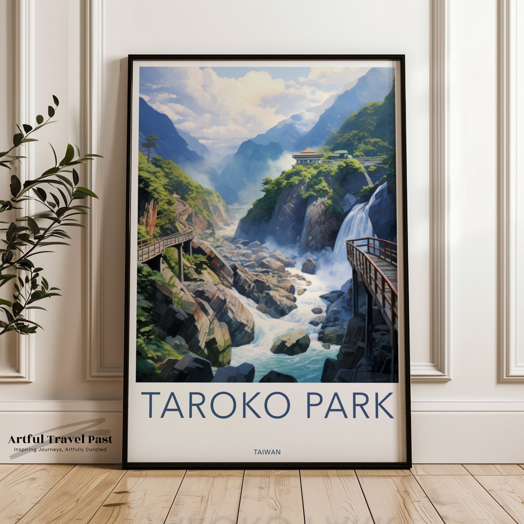 Taroko Park Wall Art, Taiwan Scenic Print, Nature Landscape Decor ...