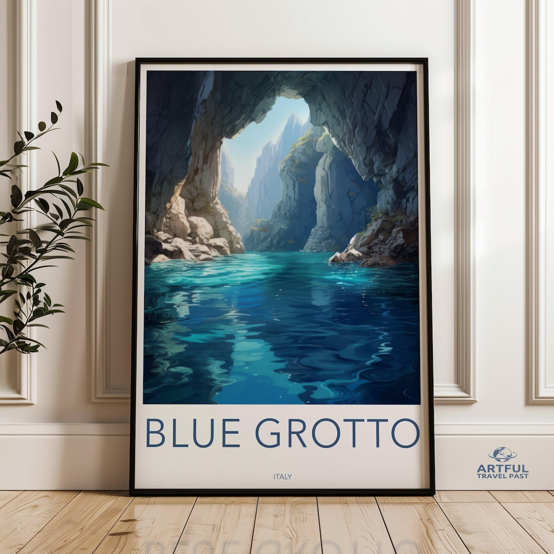 Blue Grotto Italy Wall Art, Scenic Landscape Print, Travel Photography ...
