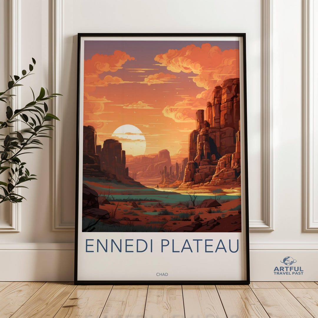 Ennedi Plateau Wall Art, Sunset Landscape Poster, African Desert ...