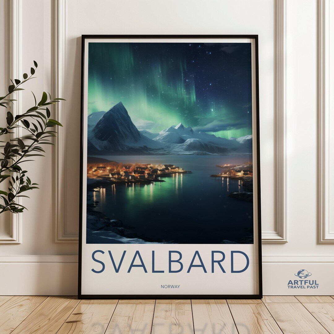 Svalbard Norway Wall Art, Northern Lights Print, Scenic Winter ...