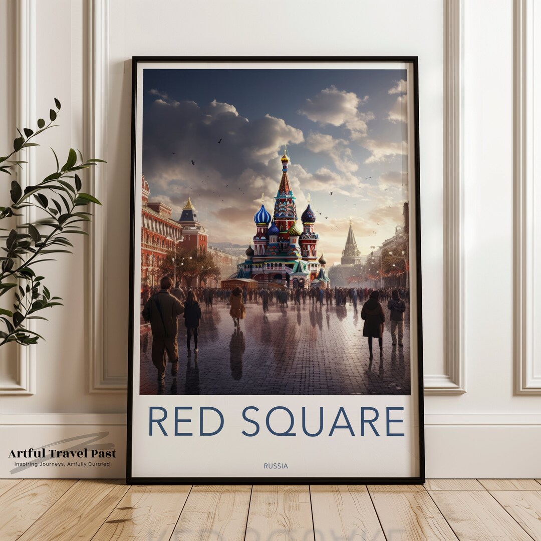 Red Square Wall Art Decor, Moscow Travel Poster, Historical Landmark ...