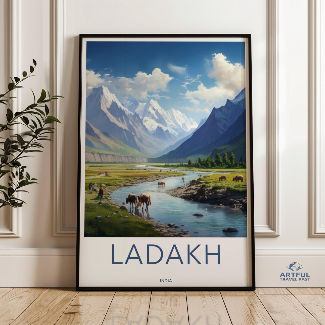 Ladakh Wall Art, Scenic Landscape Poster, Himalayan Mountains Print ...