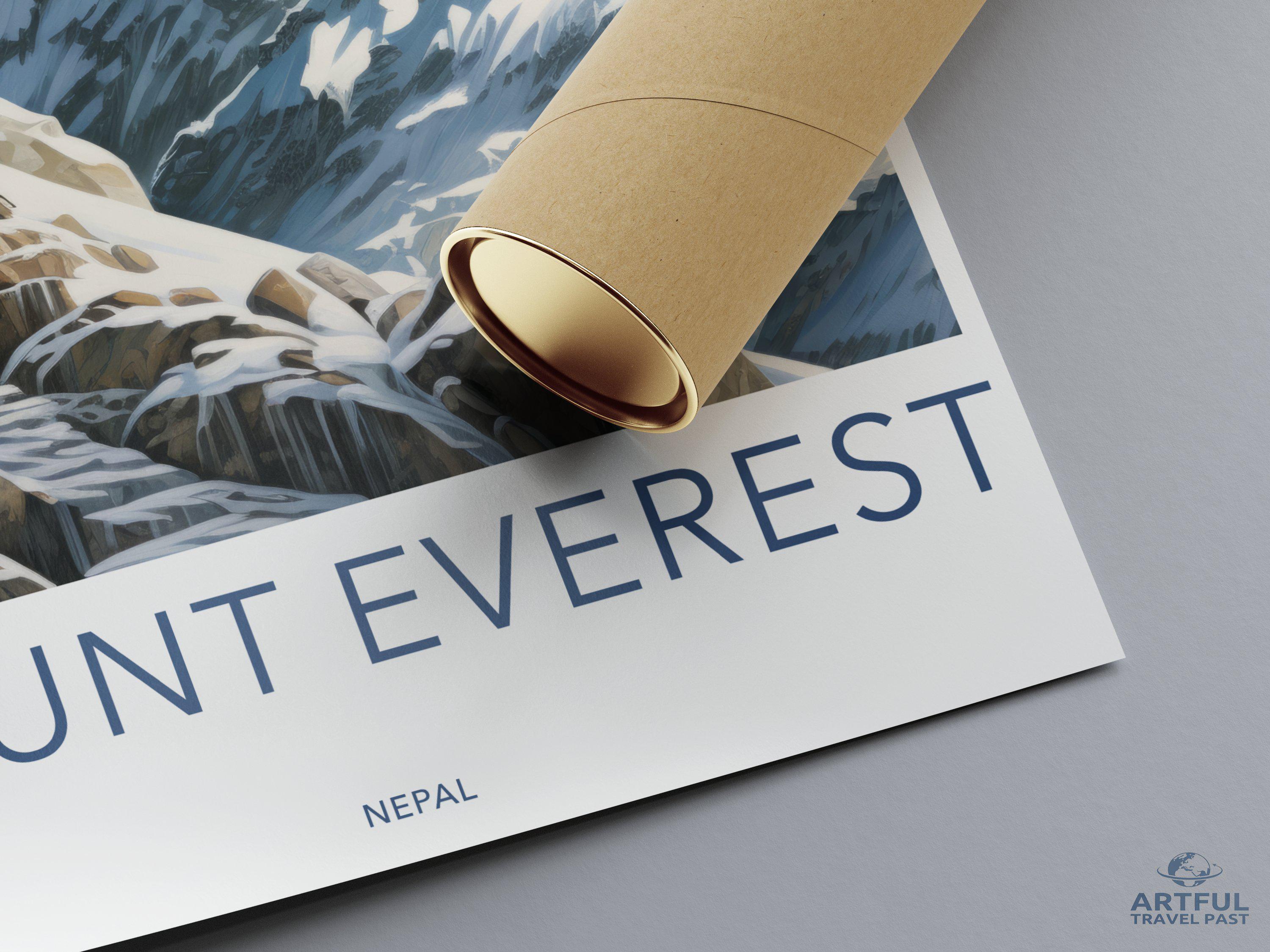 Mount Everest Wall Art Print, Mountain Climbing Home Decor, Snow-capped ...