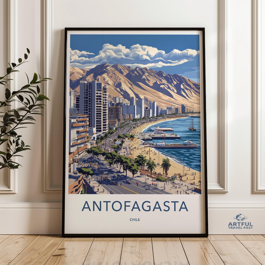 Antofagasta Chile Wall Art Print Cityscape Poster Coastal Decor Modern ...