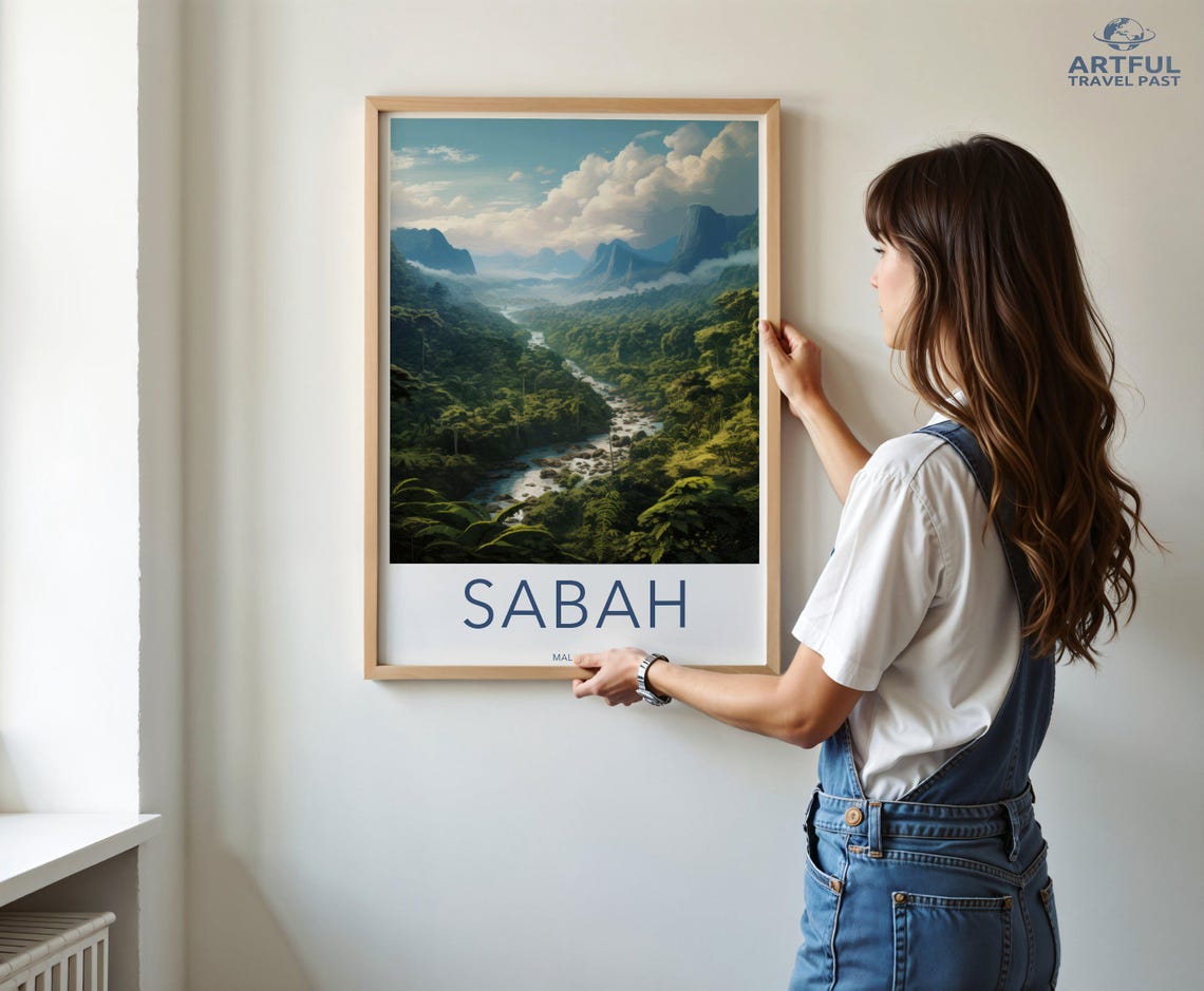 Breathtaking Sabah Malaysia Wall Art Print, Scenic Landscape Poster ...