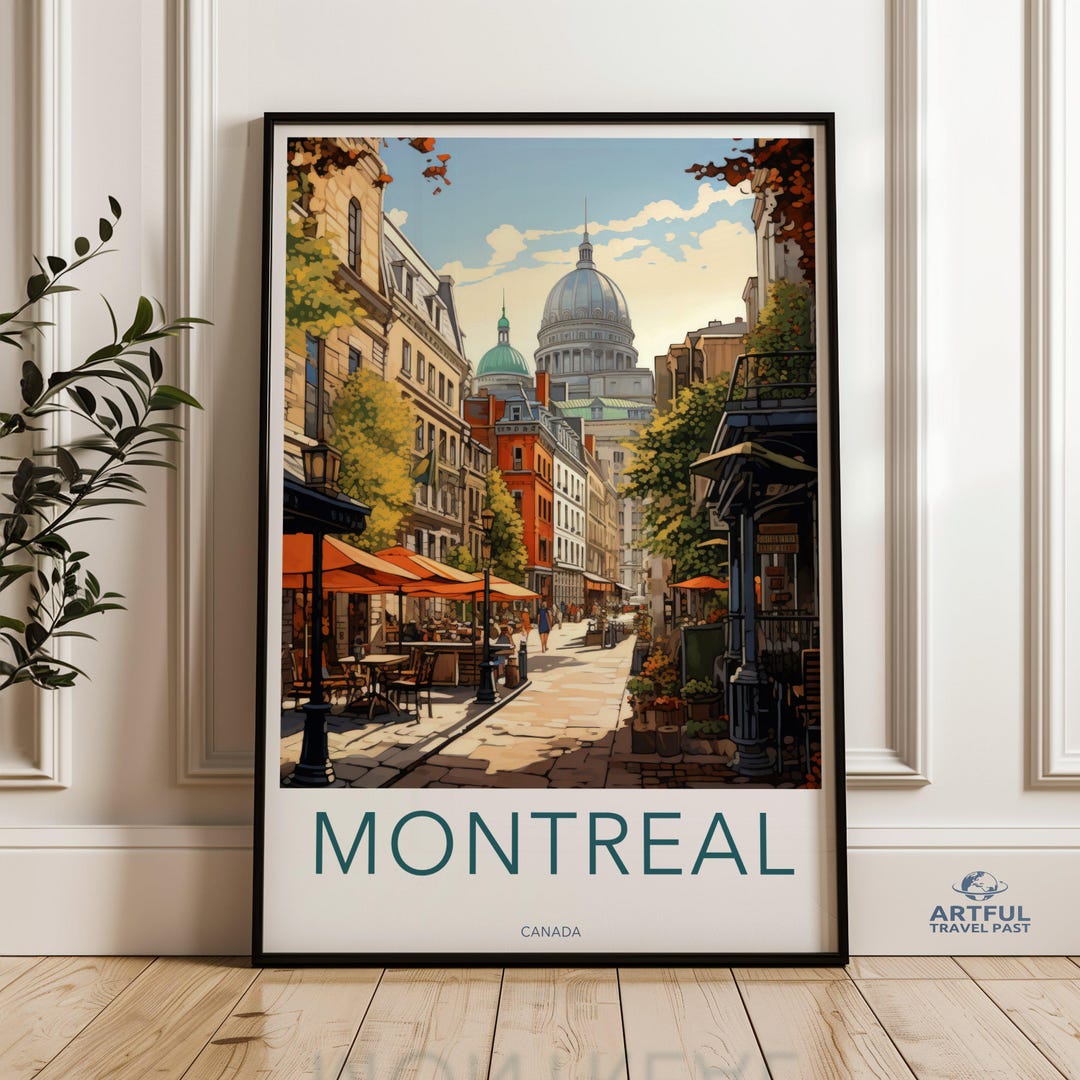 Montreal Wall Art Print, Vintage Style Poster, Old Montreal Street ...