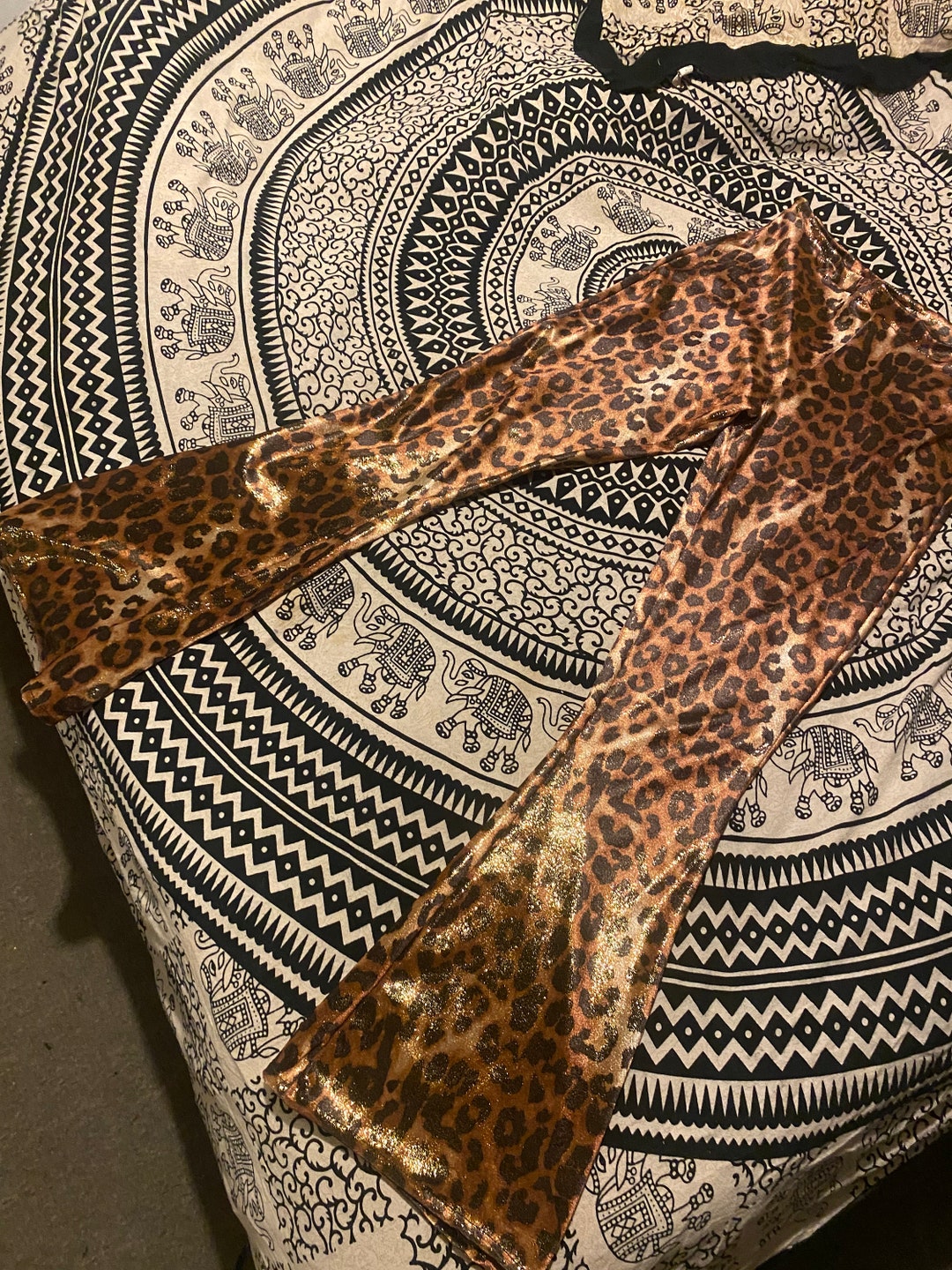 Shiny Leopard Print Flares - Etsy