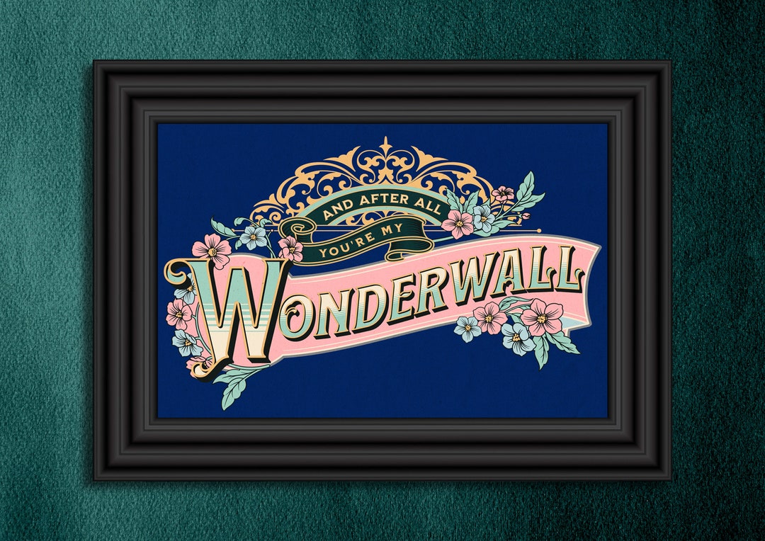 Wonderwall by Oasis Lyrics Digital Art Print | Printable | Instant ...