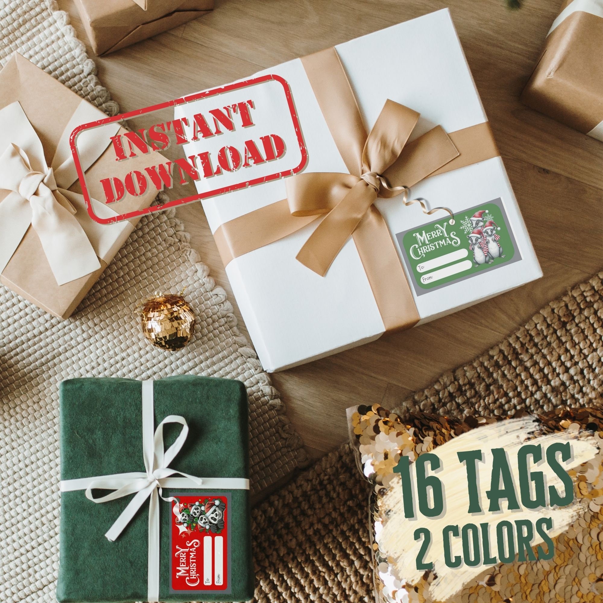 Printable Christmas Gift Tag, Cute Christmas Gift Tag, Instant Download ...