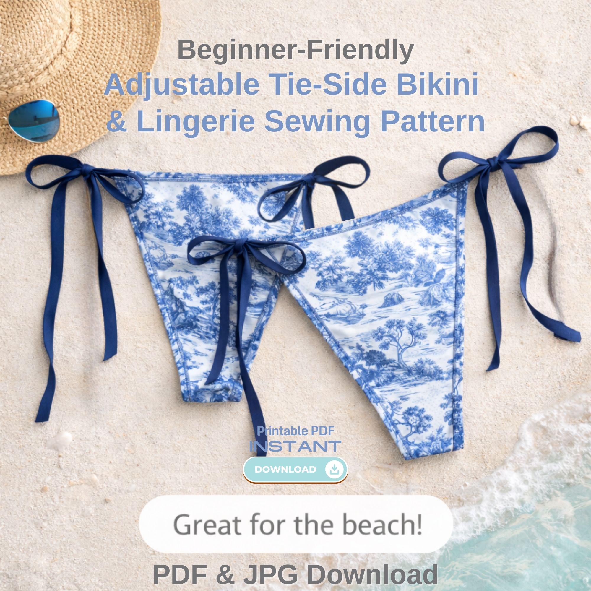 Beginner Friendly Tie Side Bikini Bottom & Lingerie Sewing Pattern ...