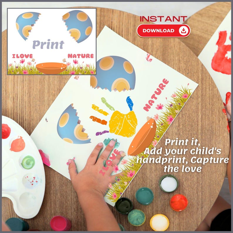 Kids Handprint Art Craft Bundle: Keepsake Printable (PDF & JPG) Fun ...
