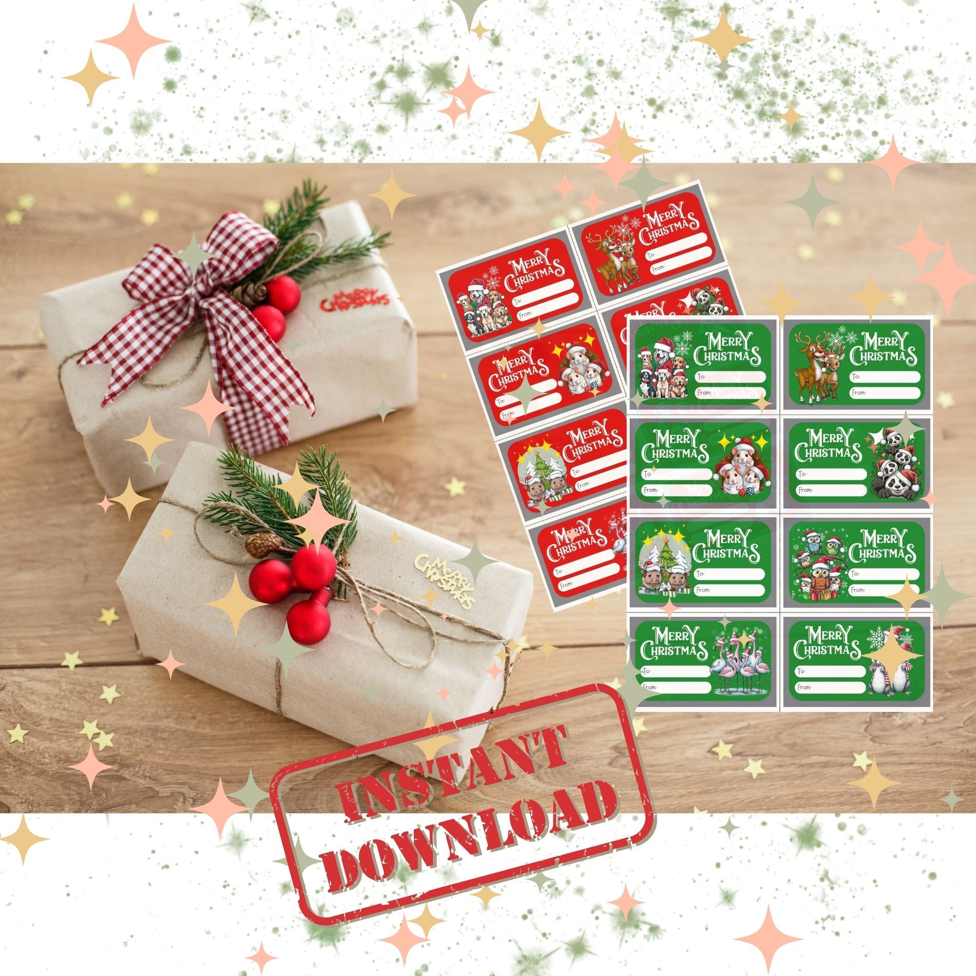 Printable Christmas Gift Tag, Cute Christmas Gift Tag, Instant Download ...