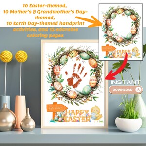 42 Spring Handprint Coloring Bundle, Easter, Mother’s Day Earth Day ...