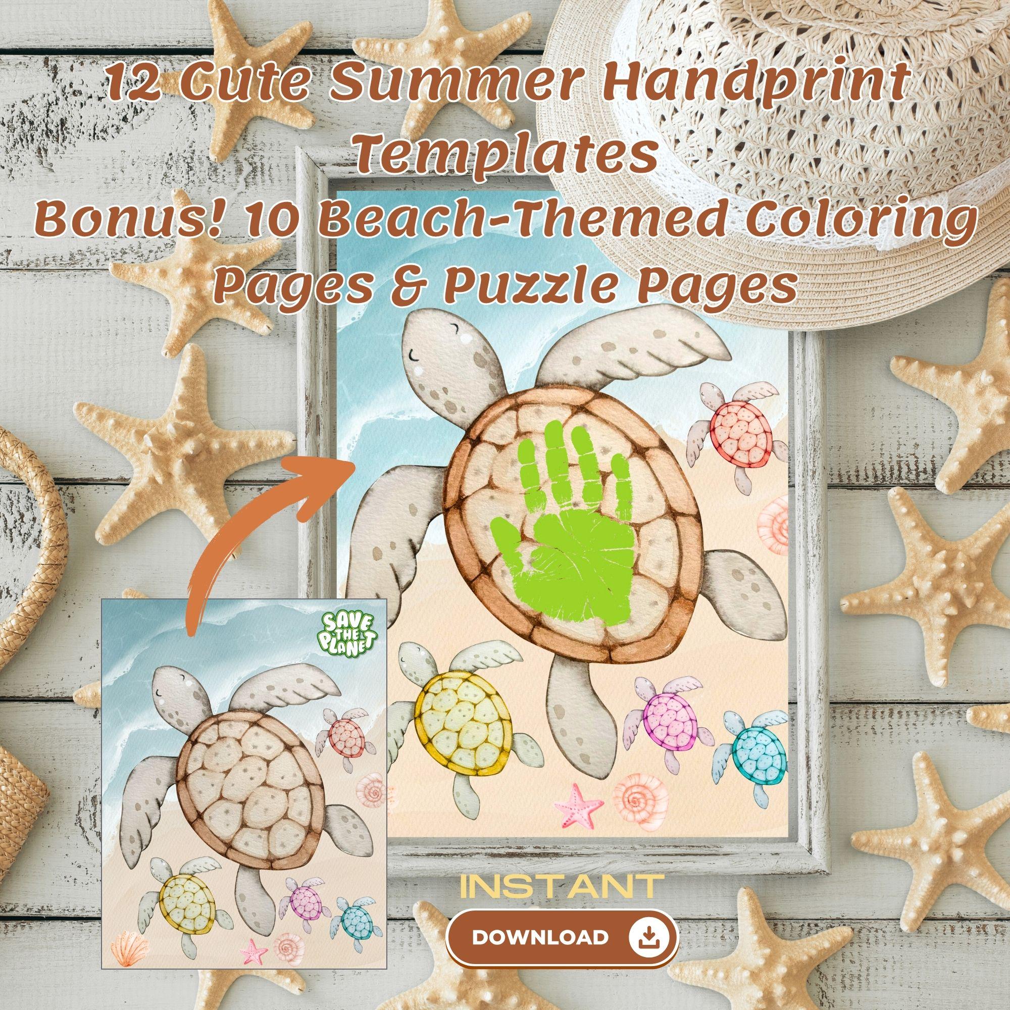Summer Handprint Art Craft Pack: Beach & Ocean Theme (digital Download ...